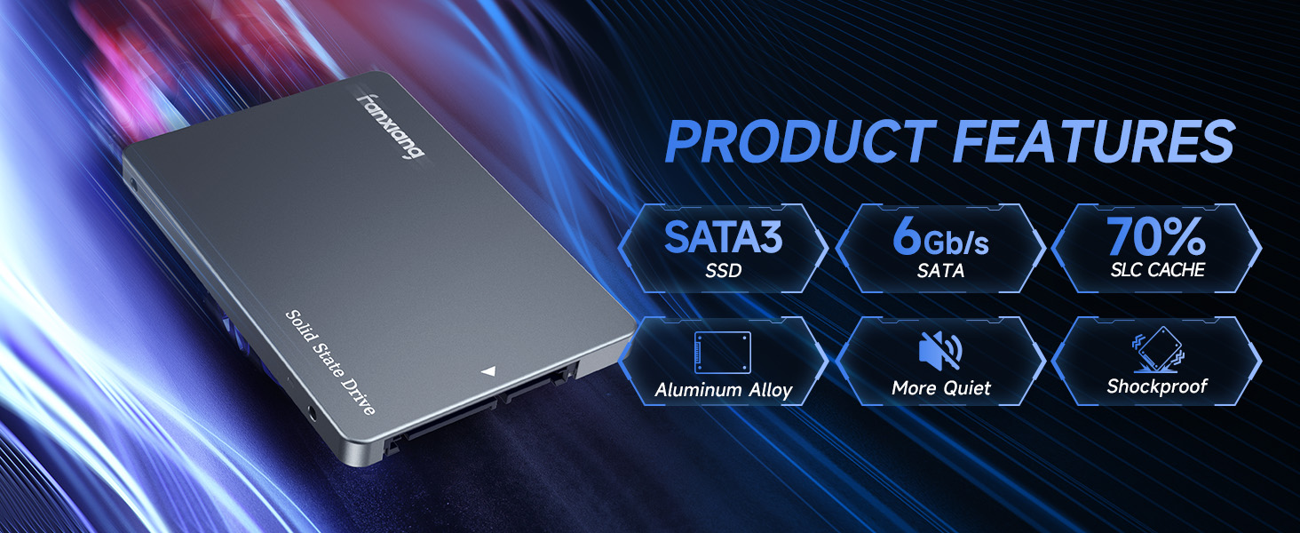 Fanxiang S102Pro 2.5″ SATA 3 SSD 1TB 2TB 500GB SLC Cache Aluminum Alloy Shell for Laptop PC PS4 ...