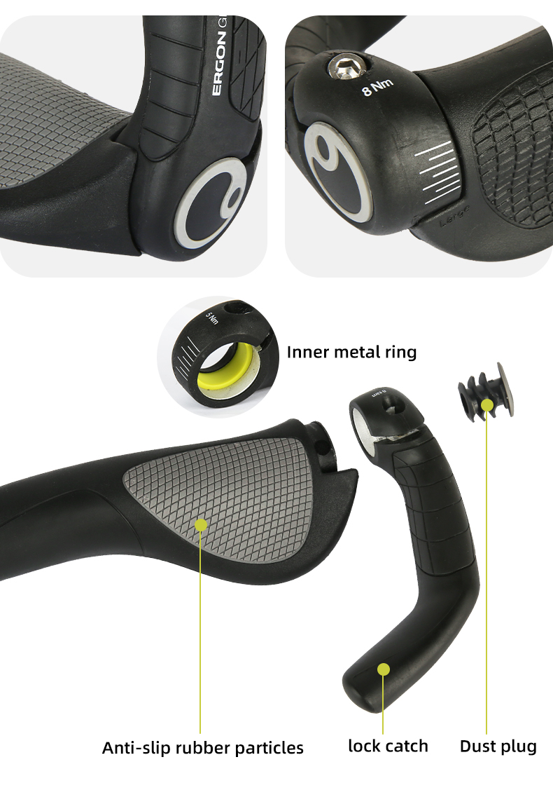 Mountain Bike Handlebar Grips ERGON GP3 GP5 Bicycle Bar End Mount Clamp ...