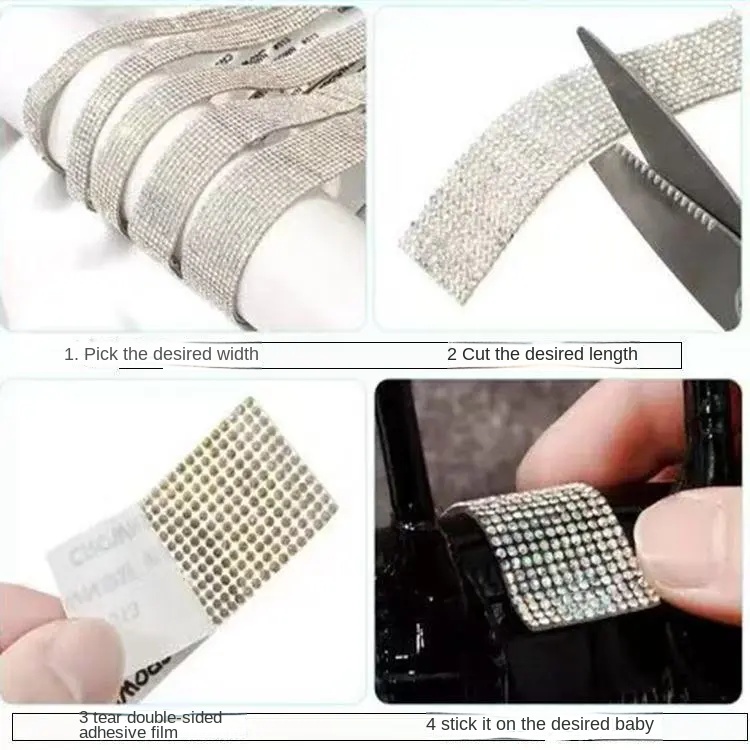 1yard Self Adhesive Diamond Strip Diy Rhinestone Adhesive Backing ...