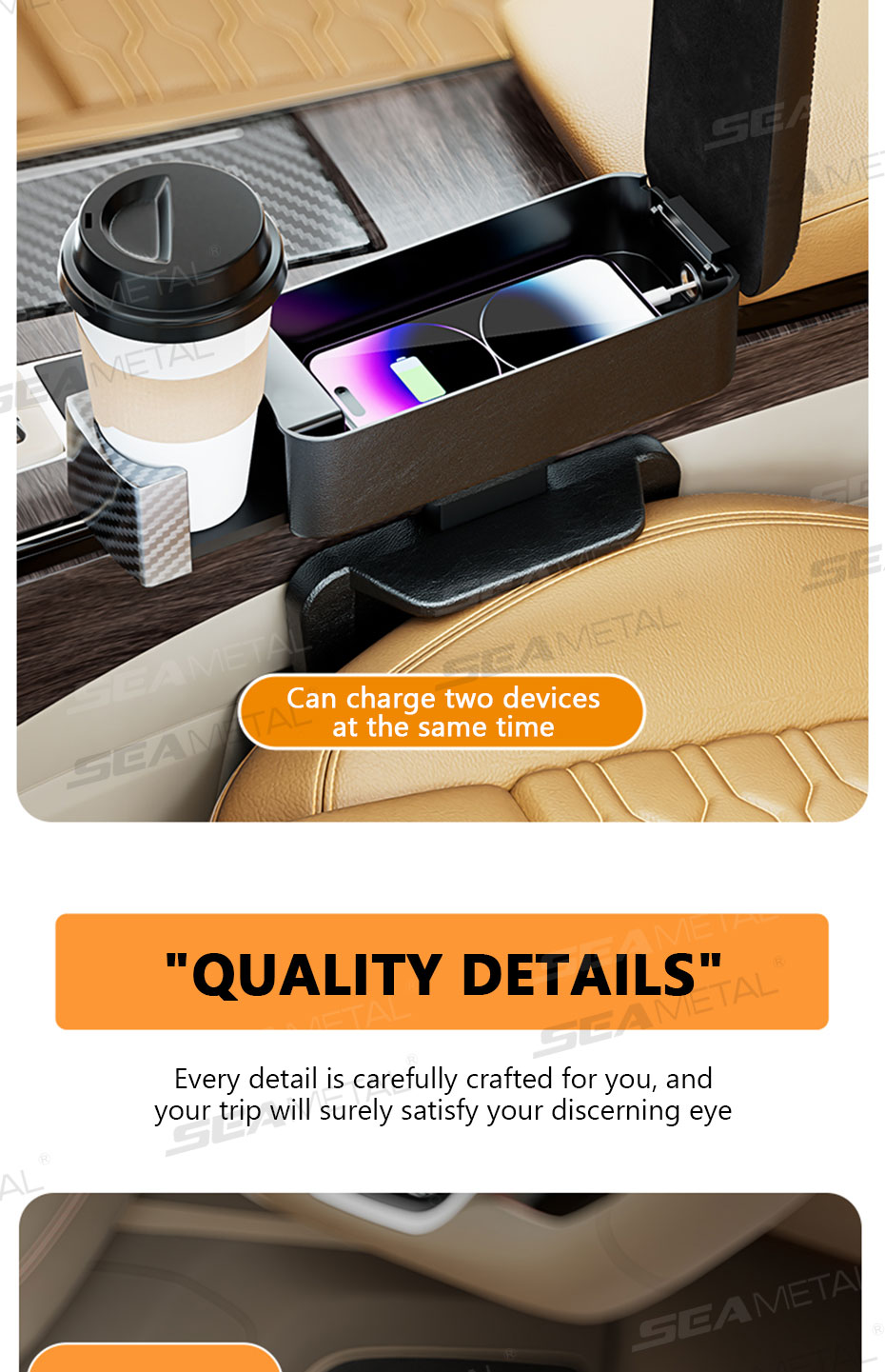 SEAMETAL Car Armrest Box Elbow Support Adjustable Car Center Console ...