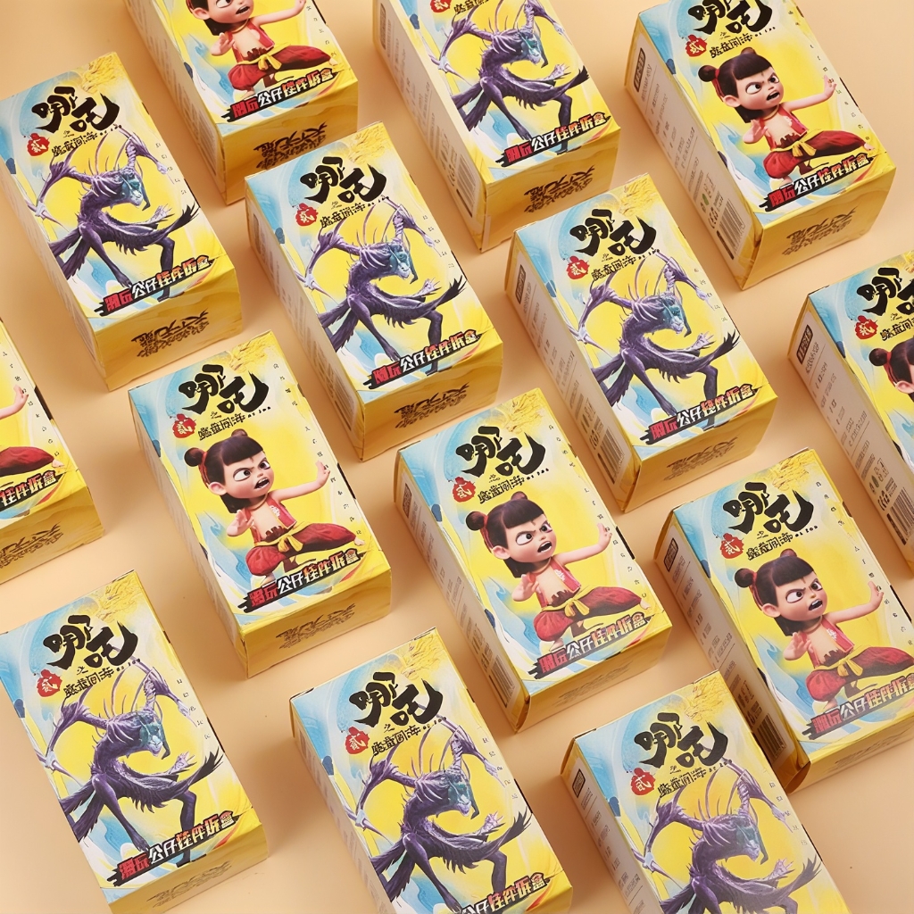 24 Nezha blind box keychain Ao Bing figure keyring beg sekolah pendant ...