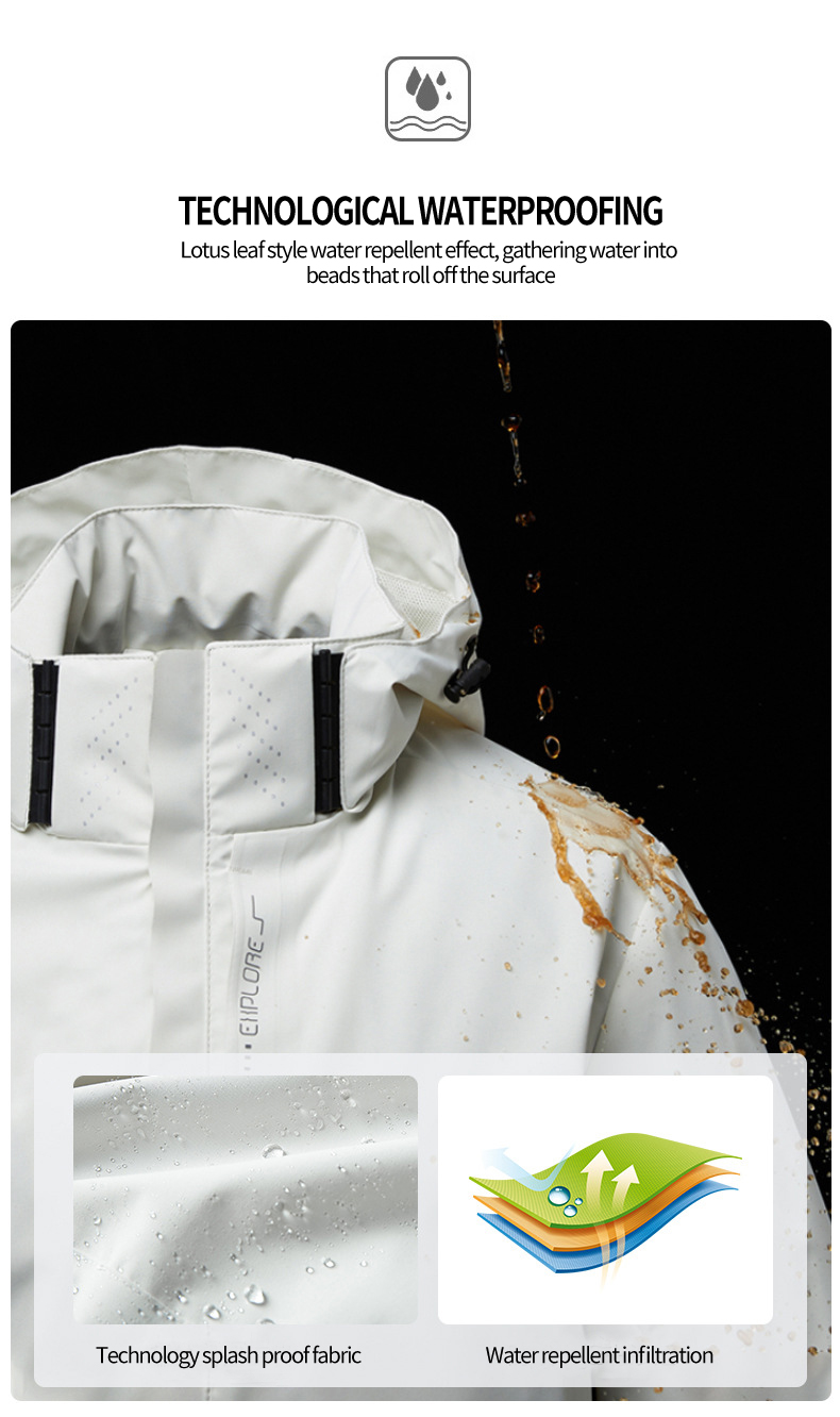 [WATERPROOF] Hoodie Boleh Tanggal Topi Water-Resistant Windbreaker ...