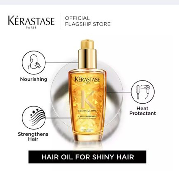 KERASTASE Pure Hair Care Oil Gold Hair Oil Divine Hair Oil Smoothing ...