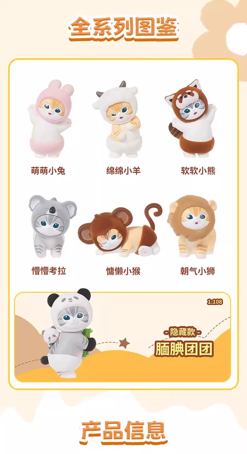 Miniso Cat Fushan Blind Box Furry Cat Animal Party Figure Trendy Toy ...