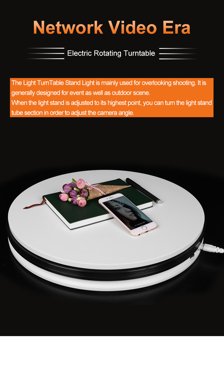 Falcon Eyes 14" 45cm 360 Degree Electric Rotating Turntable for ...