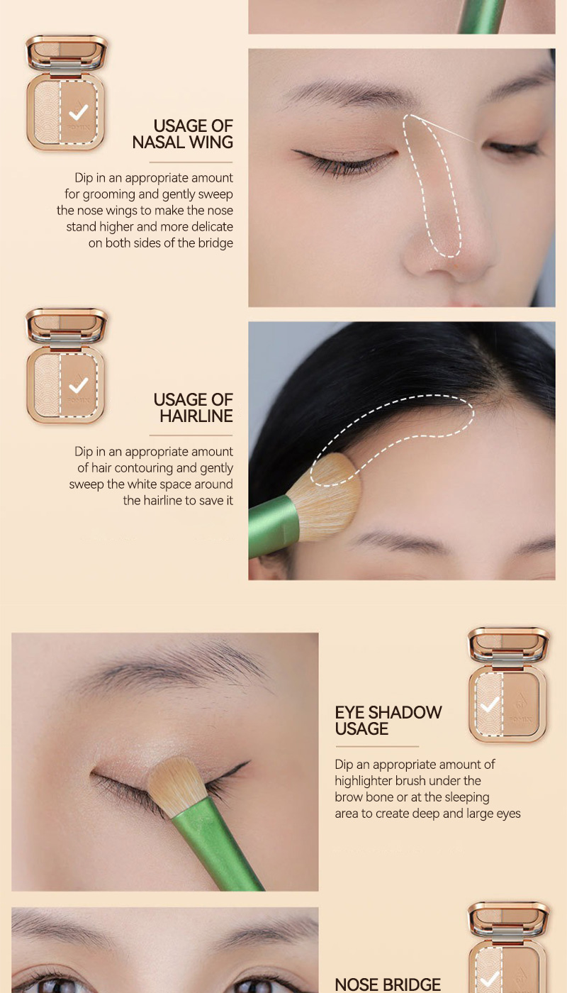 FOMIX two-color highlight contouring all-in-one palette brightens three ...