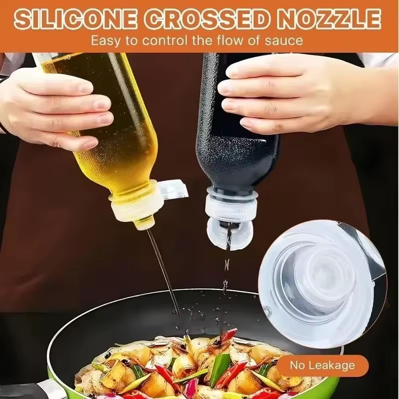4-Pack Mini Seasoning Squeeze Bottles for Kitchen Ketchup Salad Sauce ...