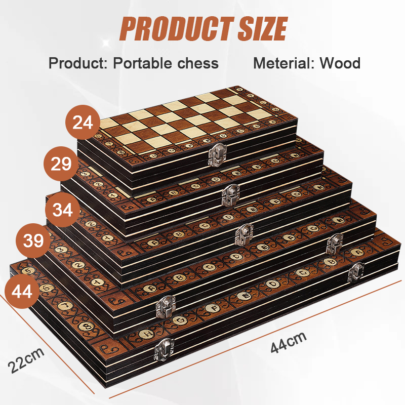 【ship from MY】Magnetic Wooden Chess Set Folding Chess Board Game ...