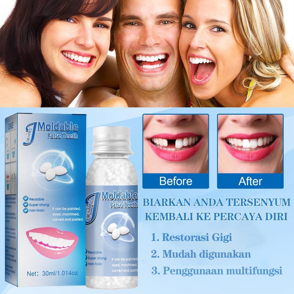 Moldable false teeth gigi palsu silikon DIY temporary tooth repair kit ...