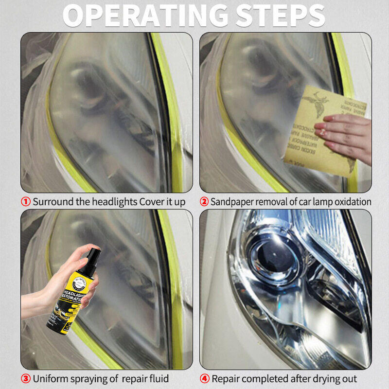 1 Seconds to removeyellow Headlamp polish 200ML Headlight restoration ...