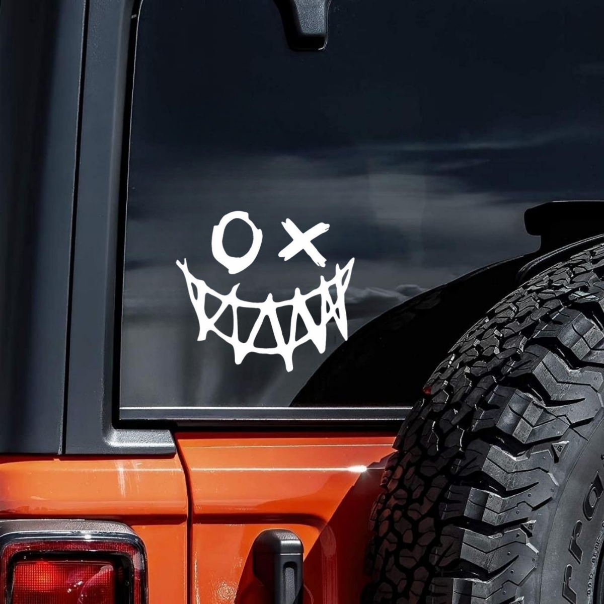 Demon Smiley Face Car Stickers Windshield Motorcycle Decoration ...