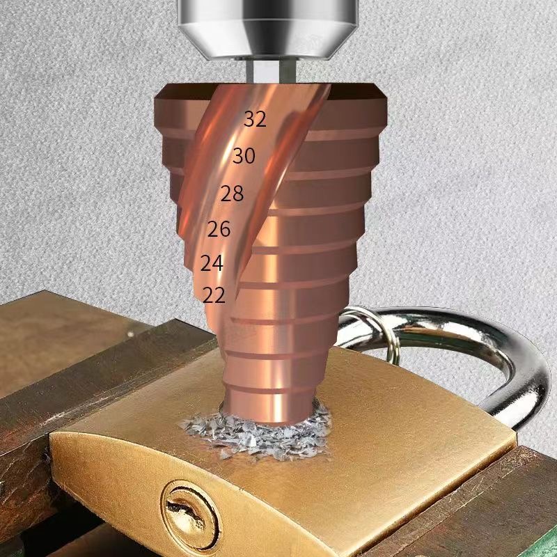 M35 5% Cobalt Step Drill Bit, 4-12/4-20/4-22/4-32 HSS Spiral Flute Step ...