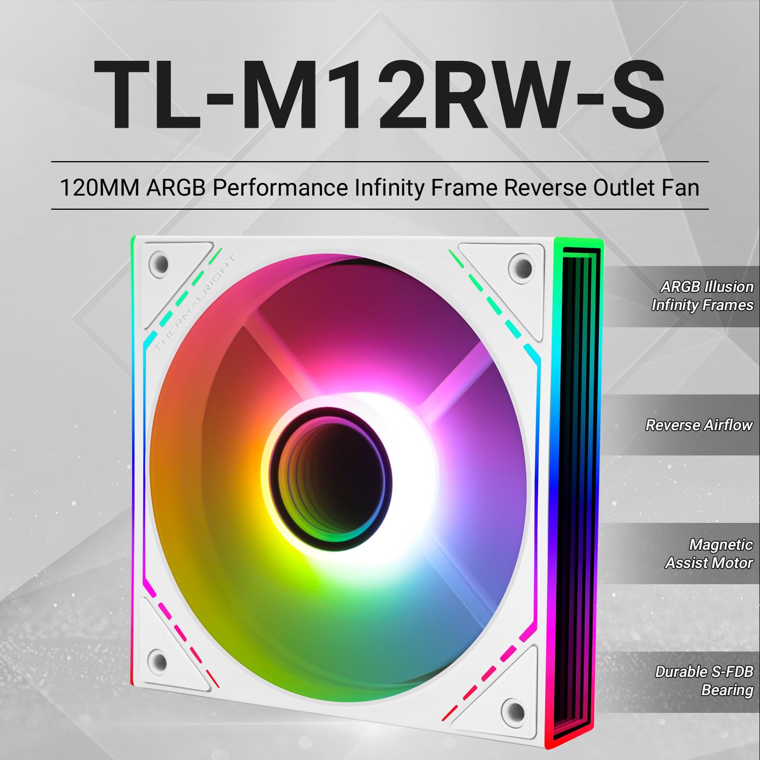 Thermalright TL-M12RW Reverse fan ARGB Case Fan 120mm with ARGB Mirror ...