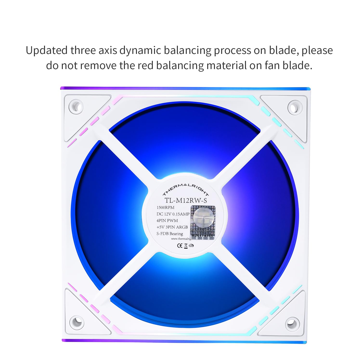 Thermalright TL-M12RW Reverse fan ARGB Case Fan 120mm with ARGB Mirror ...