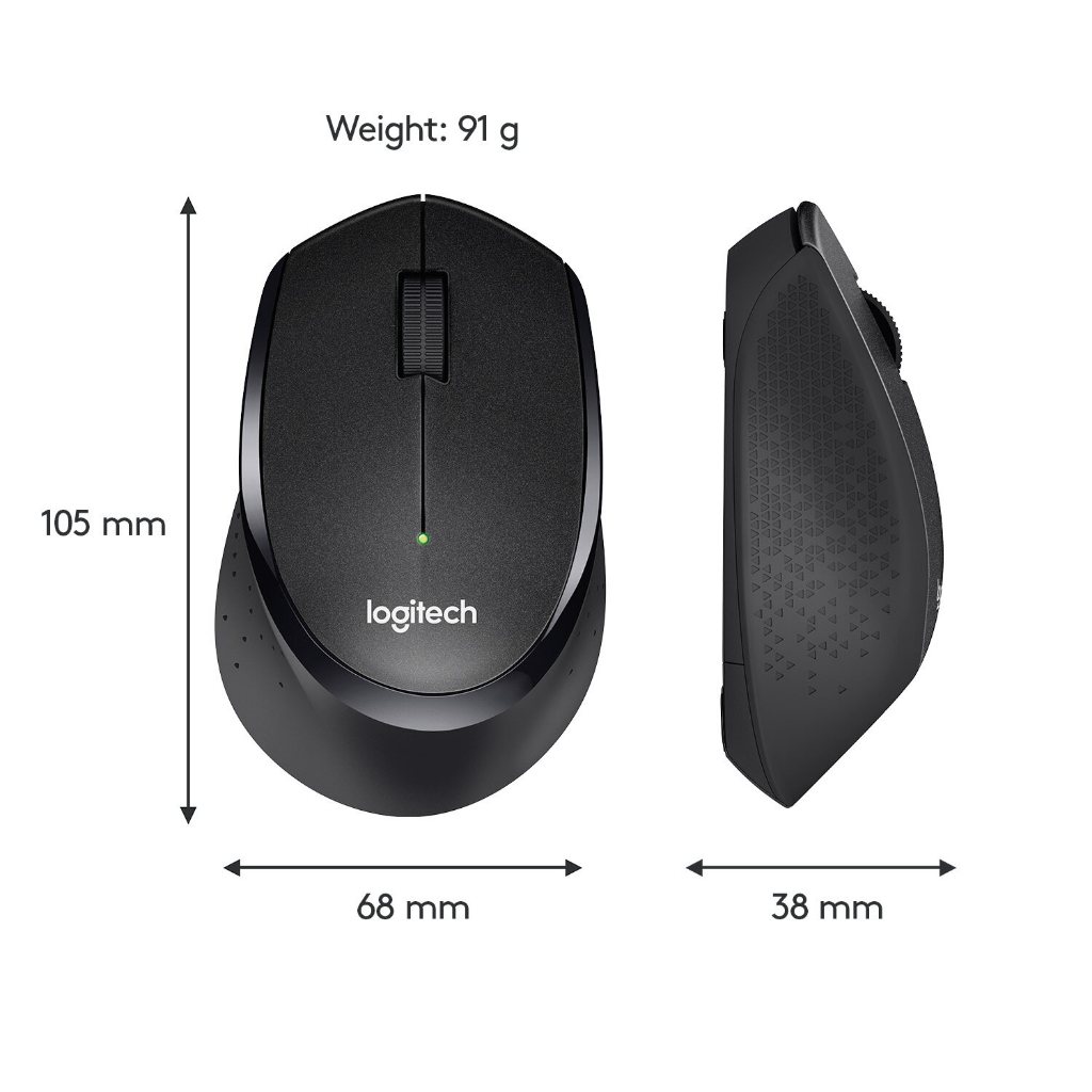 M330 Wireless Mouse Silent Mouse 2.4GHz 1000DPI with USB Receiver ...