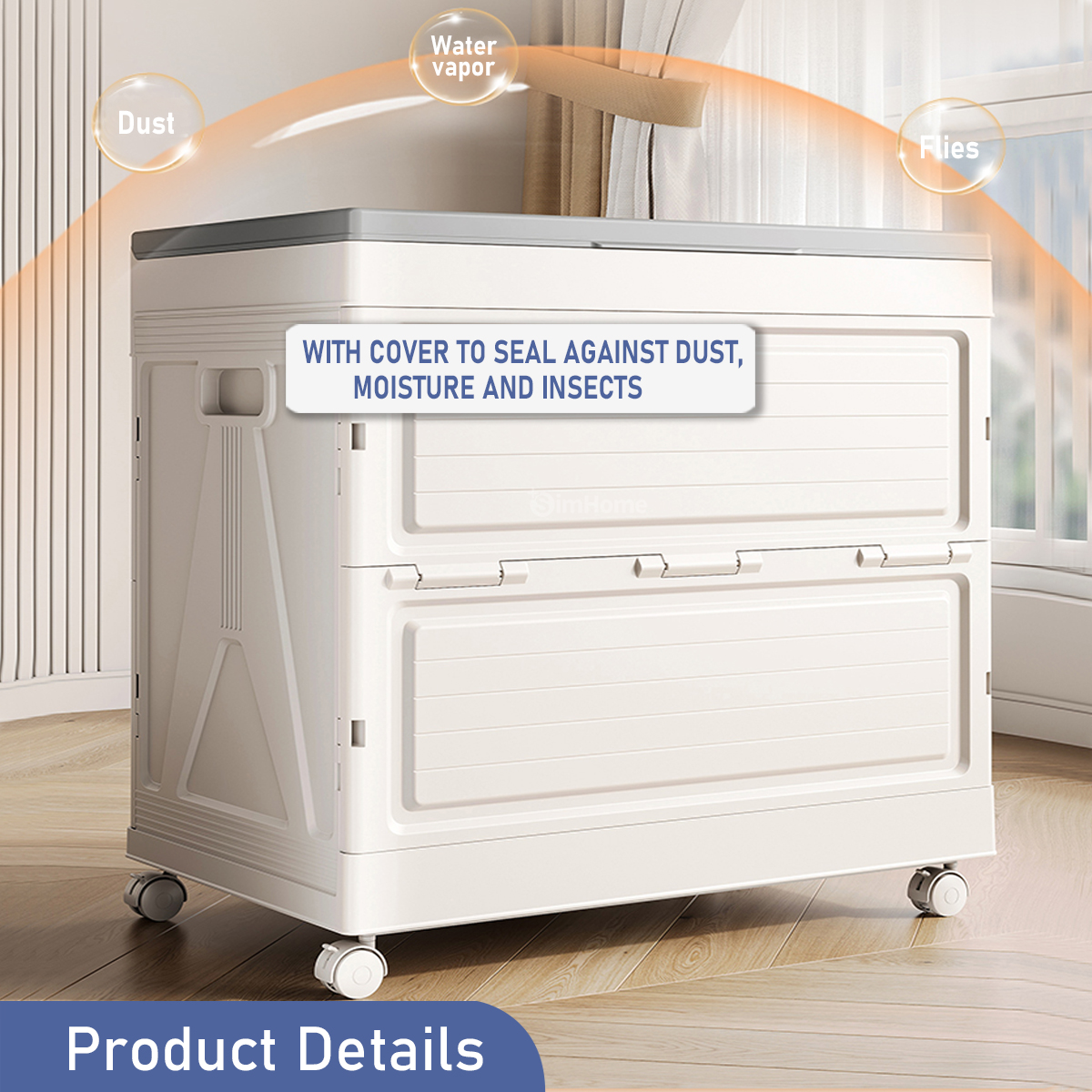 Large Capacity Storage Box With Wheel Toy Box Storage Oranizer Box ...