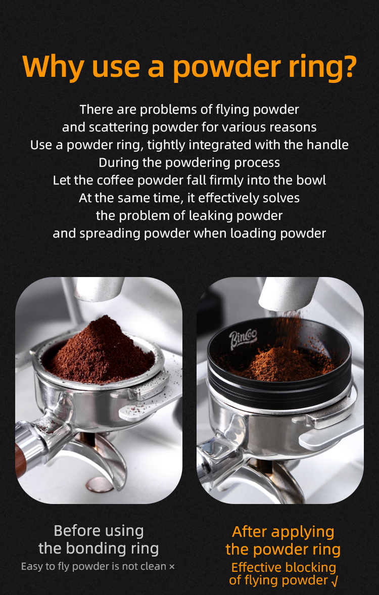 BINCOO Coffee Magnetic Powder Receiving Ring Grinder Espresso Machine ...