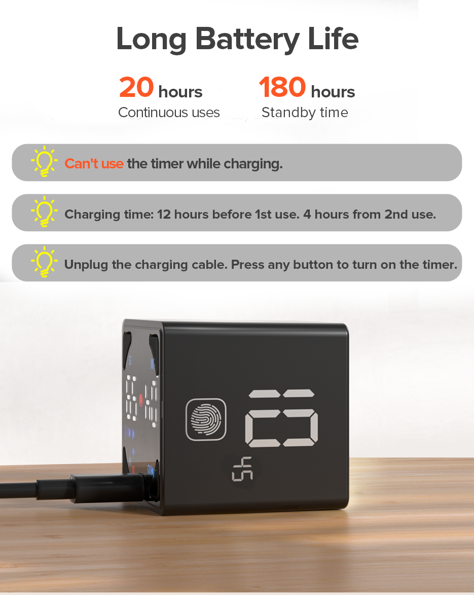 LLANO Ticktime Cube Pomodoro Timer Smart Timer For Makeup/ Applying ...