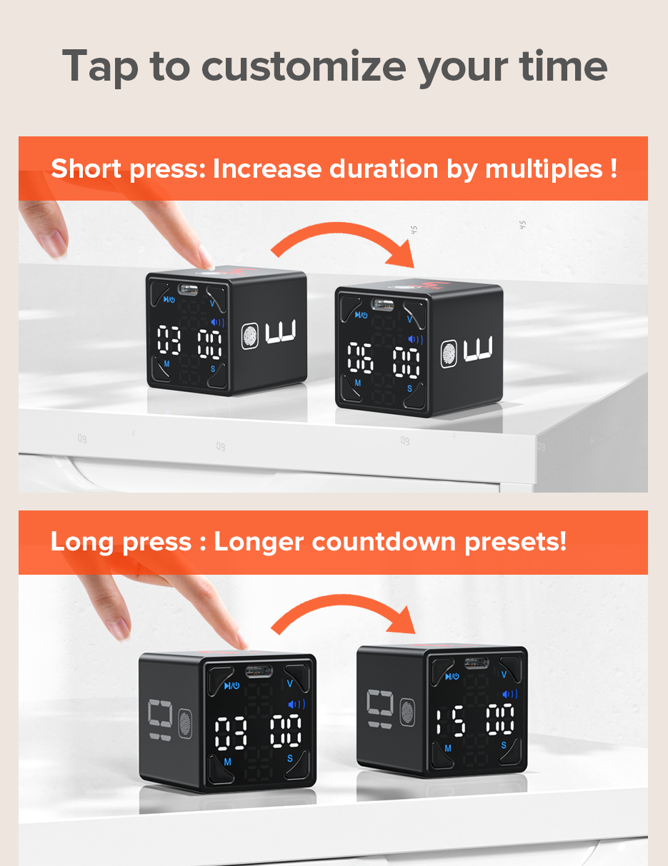 LLANO Ticktime Cube Pomodoro Timer Smart Timer For Makeup/ Applying ...