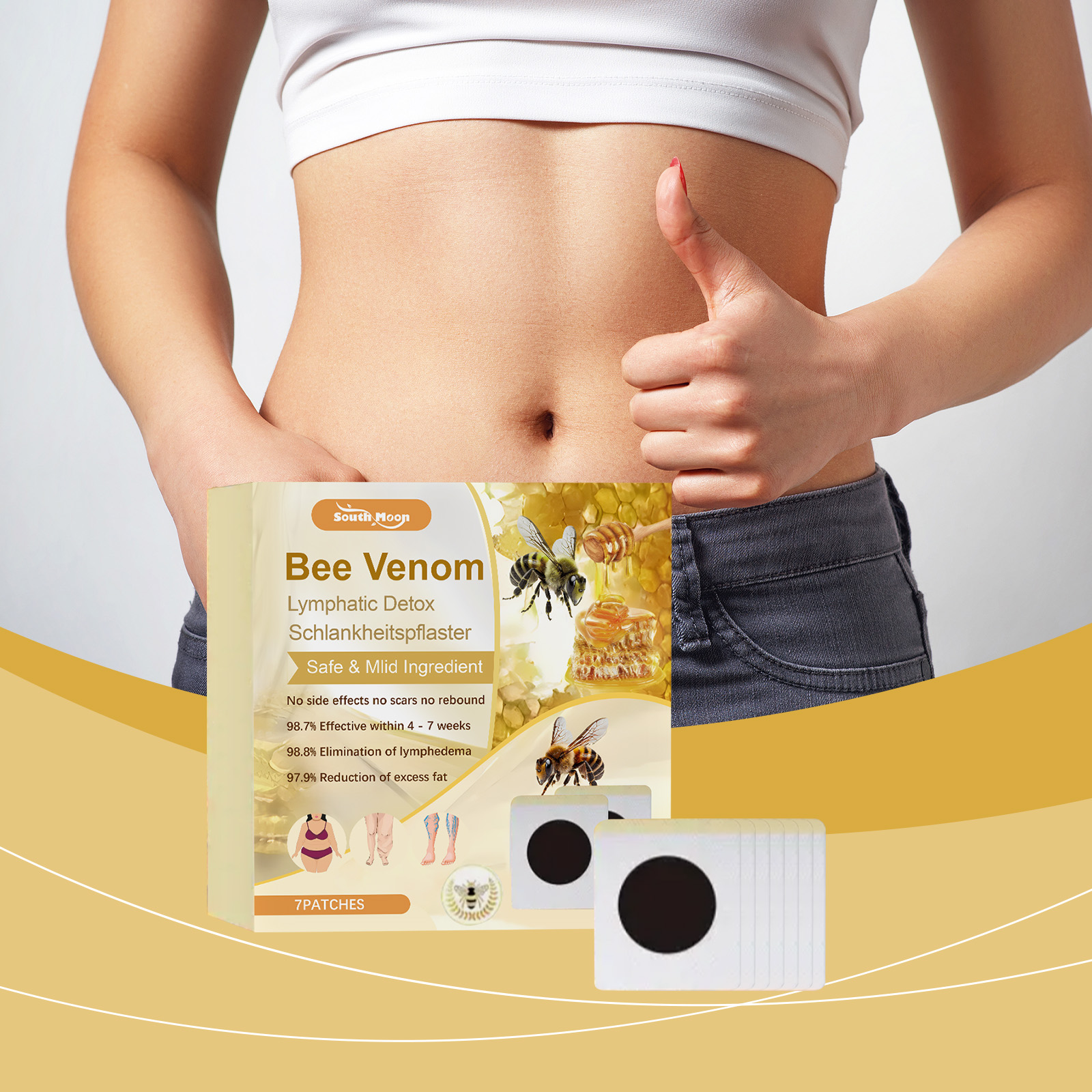 Bee Venom Slimming Patch Detox Accelerate Fat Burning Tighten Skin ...