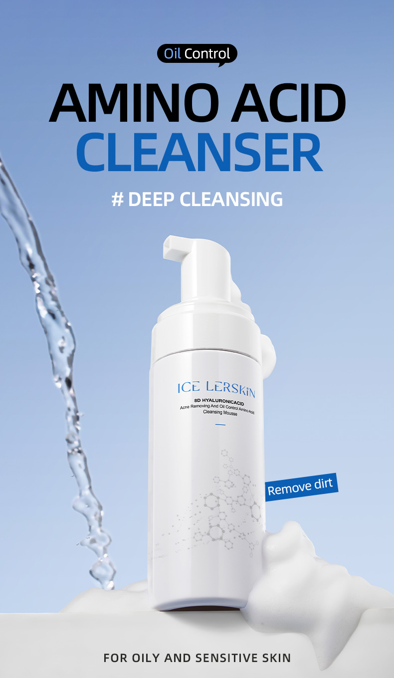 ICE LERSKIN Amino Acid Gentle Anti-Acne Cleansing Mousse Salicylic Acid ...