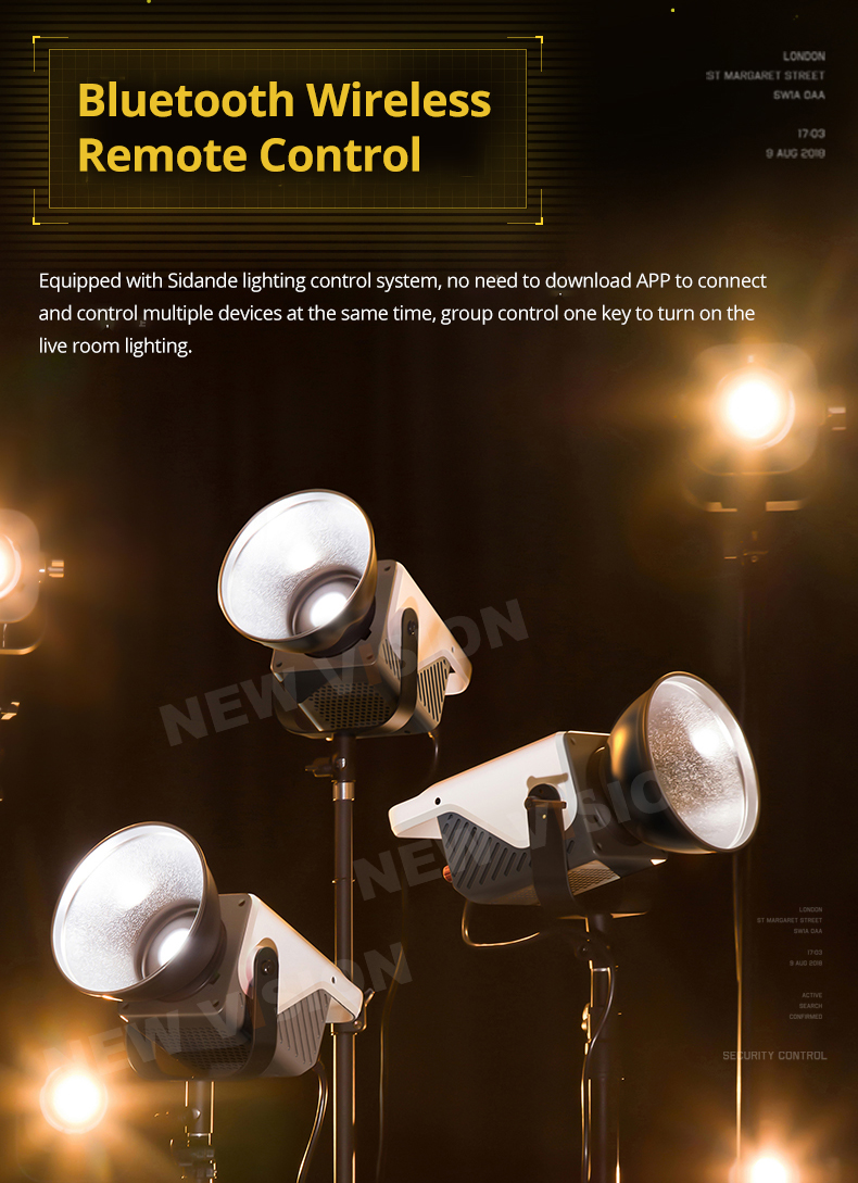 SIDANDE 100W 200W LED COB Video Light Bi-color 2500K-6500K Bowens Mount ...