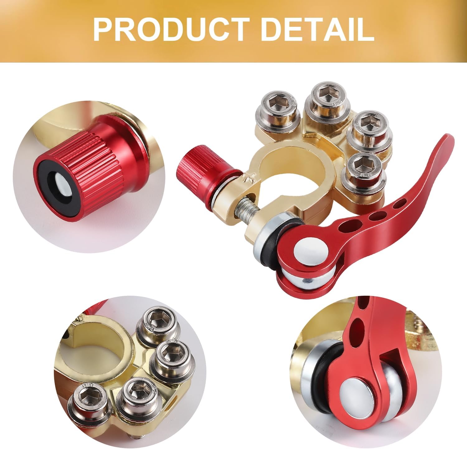 Car Battery Terminal Connector, 4 Way Positive and Negative Pole Quick ...