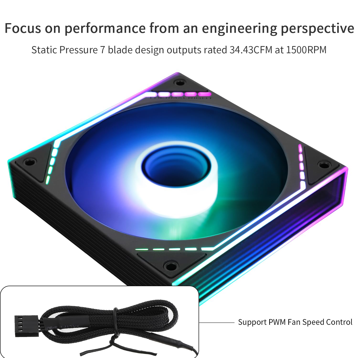 Thermalright TL-M12R-S ARGB Reverse fan Case Fan 120mm with ARGB Mirror ...