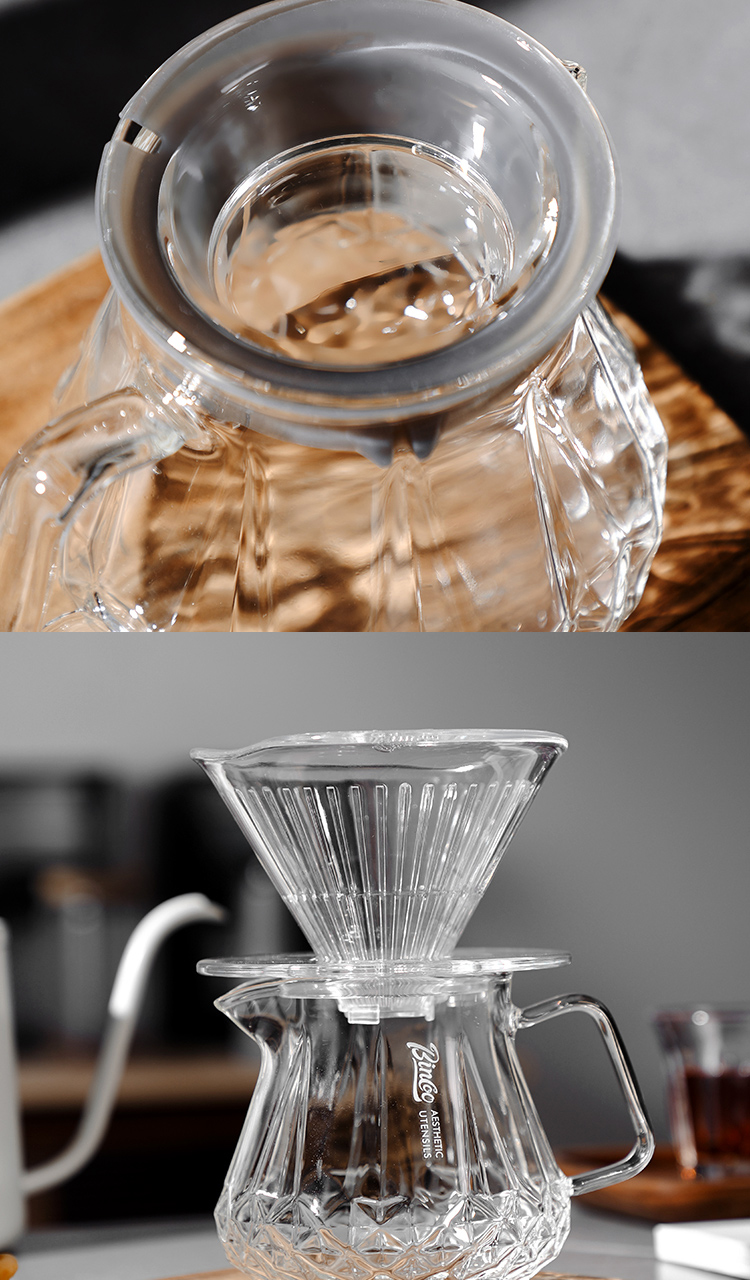 BINCOO Hand Made Coffee Pot Set Sharing Pot with V60 Filter Cup Drip ...