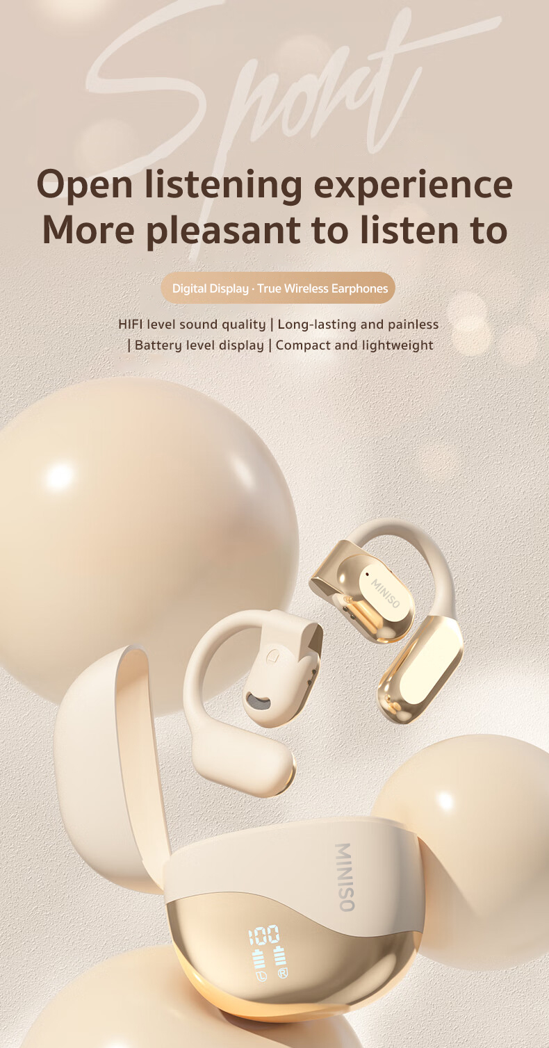 MINISO X38 AI Bluetooth Headphones Open Listening Directional Sound ...