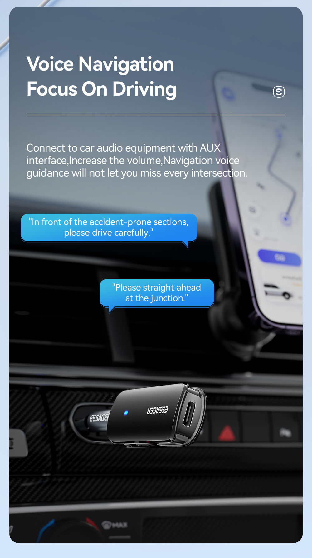 Essager Multifunctional Bluetooth 5.3 Adapter Type-C 3.5mm Audio Cable ...