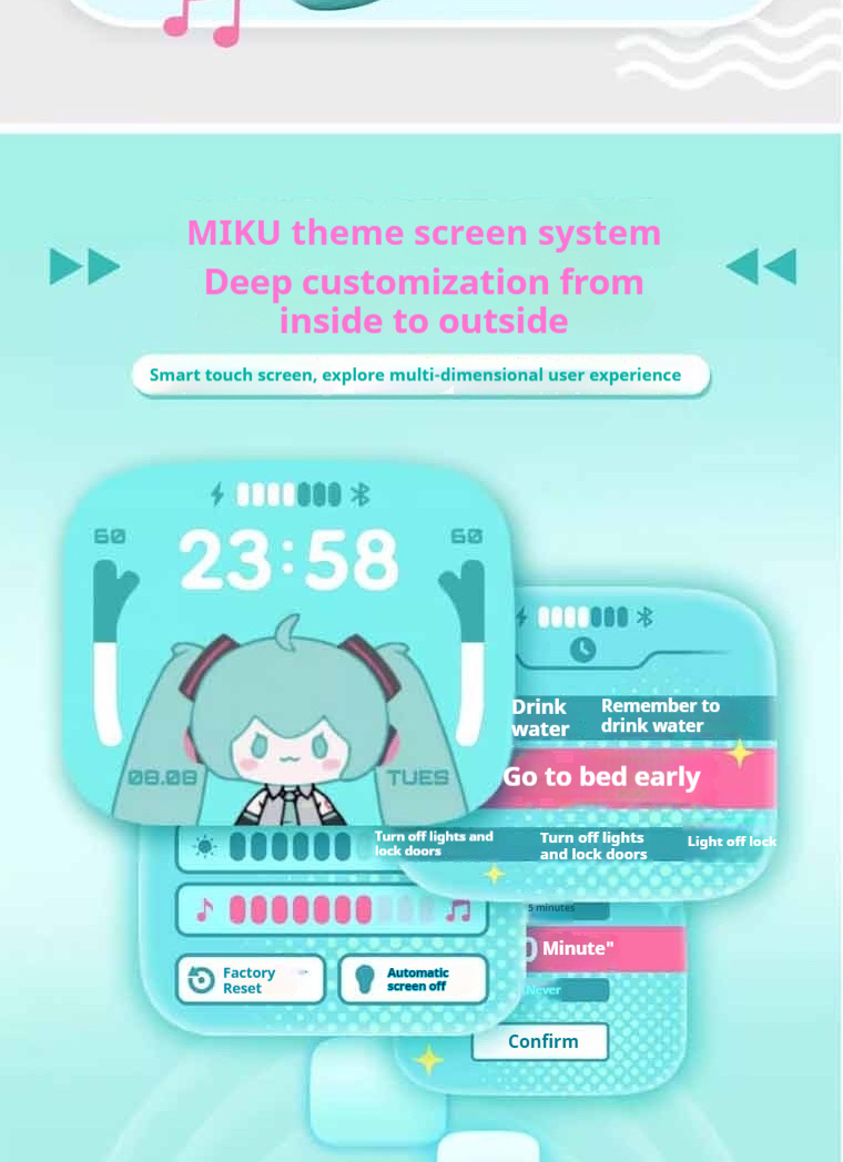 BilibiliGoods Hatsune Miku CUBE FACE LCD Touch Screen Real Wireless ...