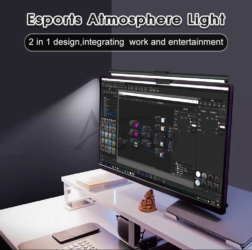 Auoyo Eye-Care PC Monitor Screen Hanging Light Esports Atmosphere ...