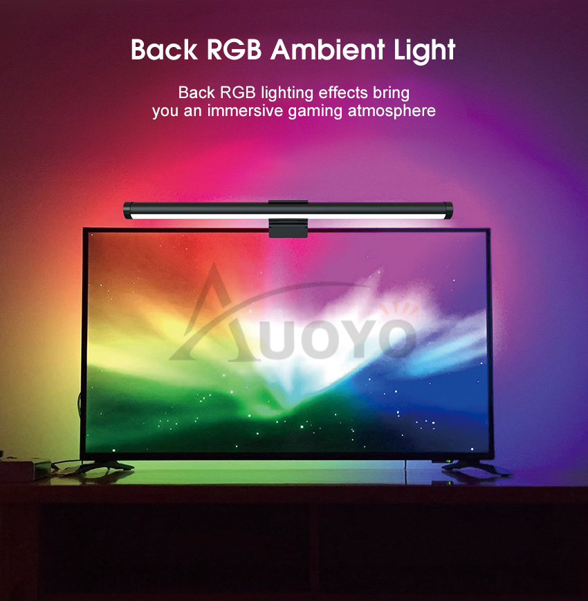 Auoyo Eye-Care PC Monitor Screen Hanging Light Esports Atmosphere ...