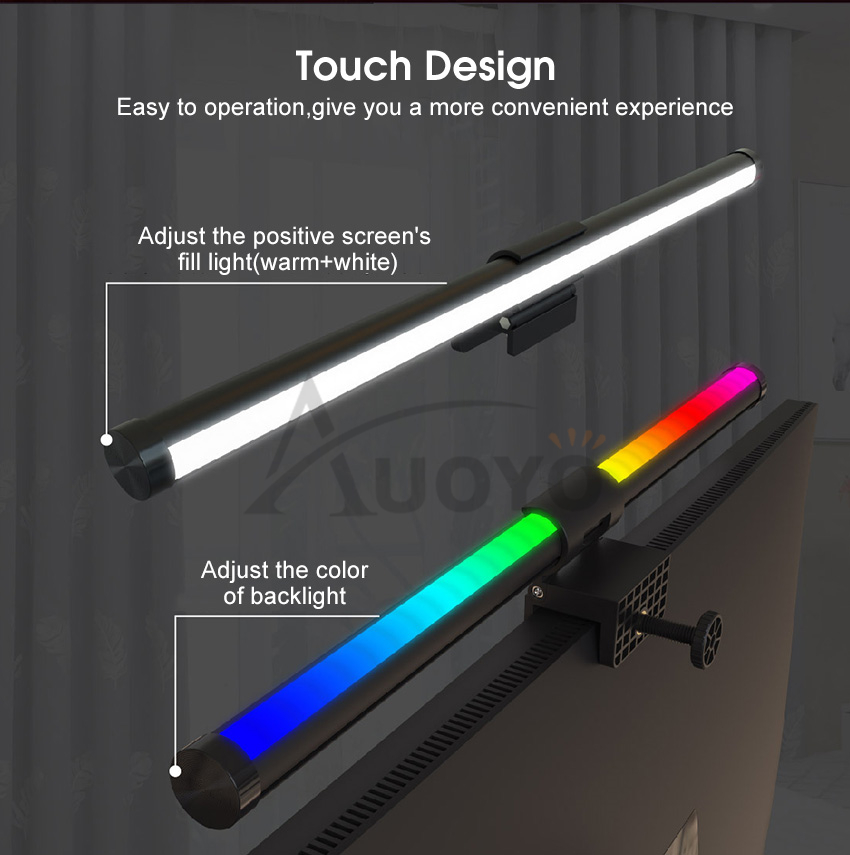 Auoyo Eye-Care PC Monitor Screen Hanging Light Esports Atmosphere ...