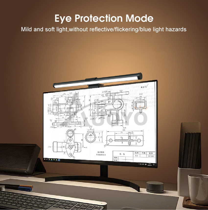 Auoyo Eye-Care PC Monitor Screen Hanging Light Esports Atmosphere ...
