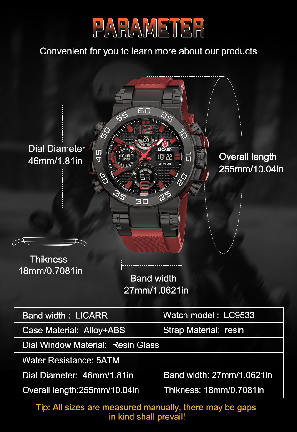 LICARR Fashion Brand Dual Display Casual Waterproof Sport Trend Men's ...