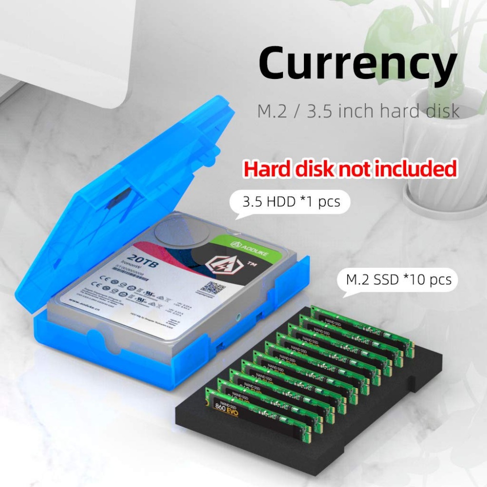 MAIWO HDD/SSD Storage Box protective 2.5/3.5 Inch Hard Disk Shockproof ...