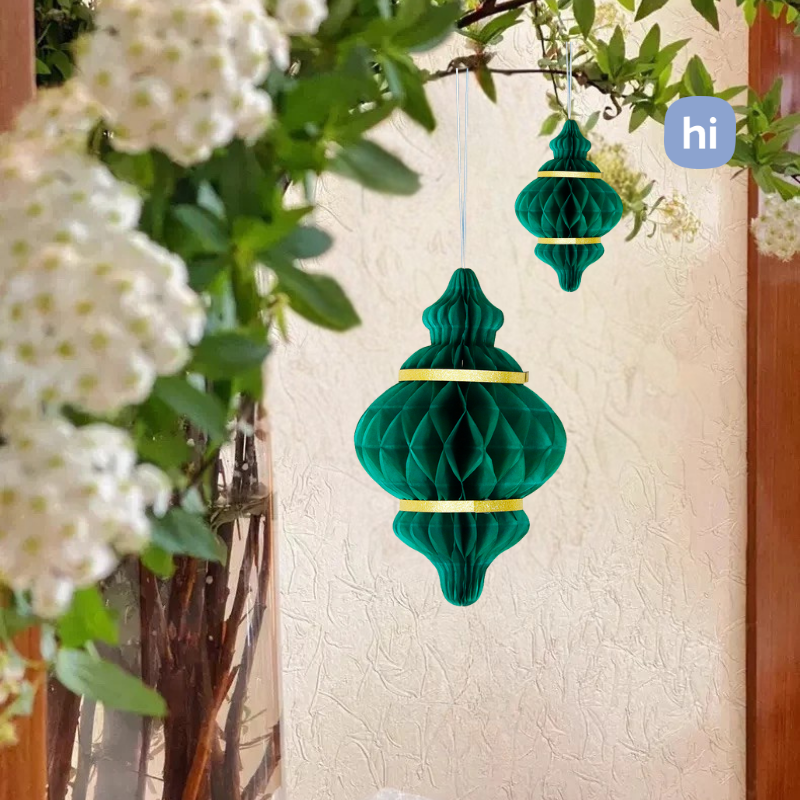 HI HOMES 2025 Hari Raya Gourd Pendant Honeycomb Ball Hanging Ornament Ramadan Decoration Eid Al ...