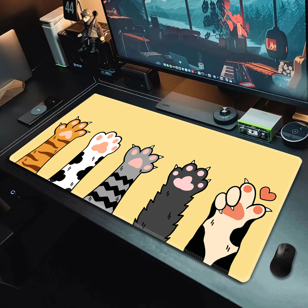 Mouse Pad Gaming Cute Cat Paw Mousepad Large Customize Extended Mouse ...