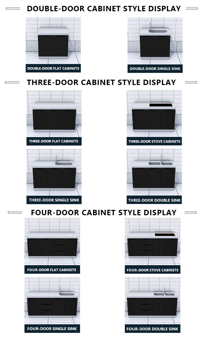 Ready Stock！Black Kitchen Pantry Industrial Cabinet Sink Stainless ...
