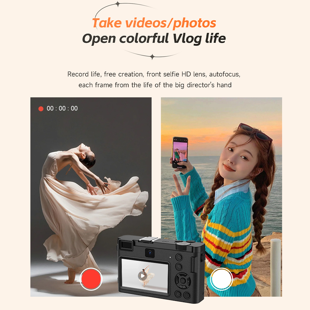 🔥Top Pick🔥5K Mini Digital Camera 64MP 18X Auto Zoom Dual camera Retro ...