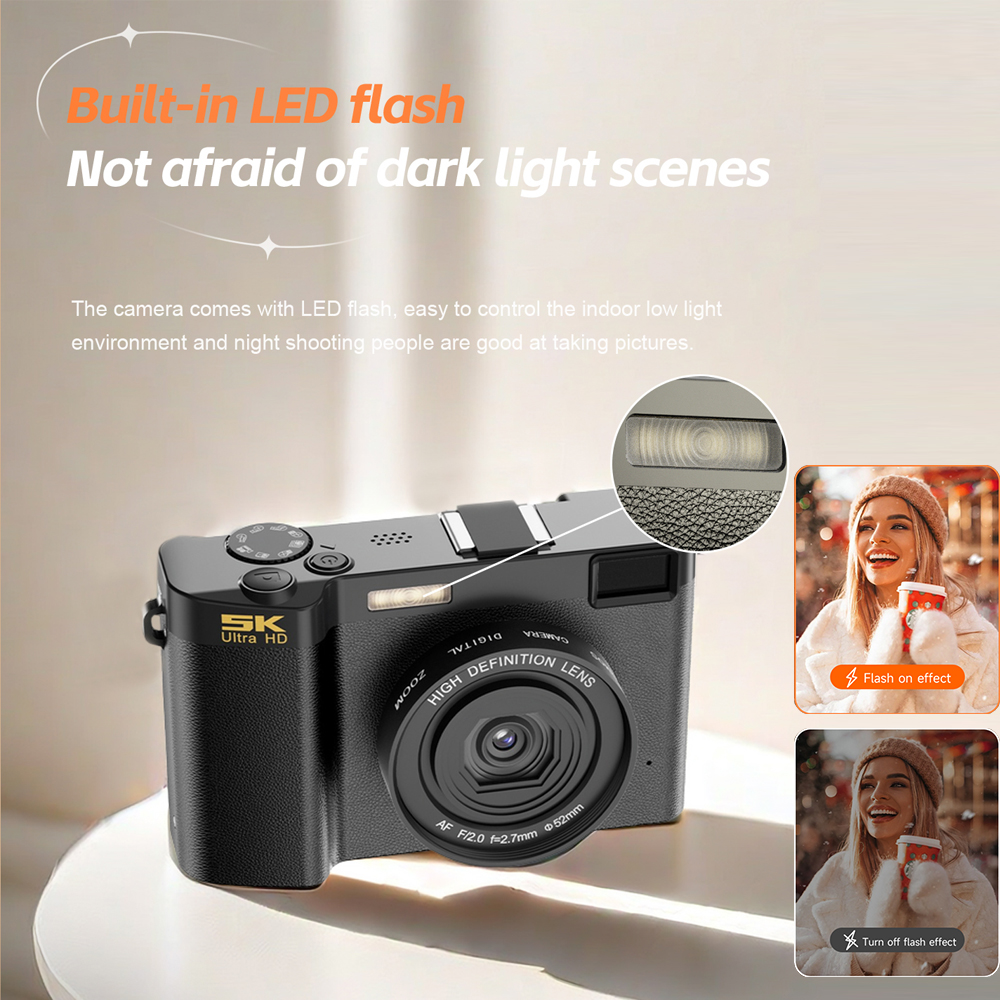 🔥Top Pick🔥5K Mini Digital Camera 64MP 18X Auto Zoom Dual camera Retro ...