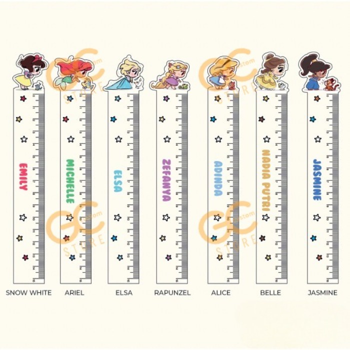 Custom Name Ruler for Kids, Cute Princess-themed Stationery, Gift ...