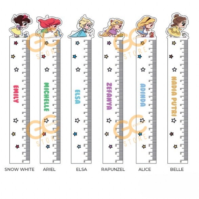 Custom Name Ruler for Kids, Cute Princess-themed Stationery, Gift ...