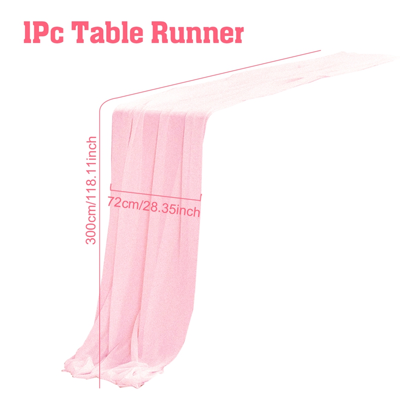 【Local】300*72CM Red Semi-Sheer Gauze Table Runner Table Decor Mesh ...