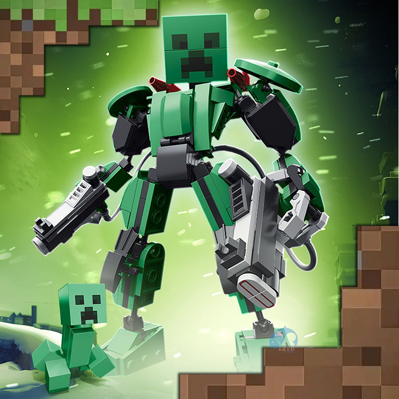 MOC Minecraft Mecha Figure Building Blocks Toys Educational Assembly ...