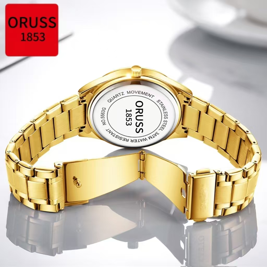 ORUSS Original 2 Pcs Couple Dual Calendar Luxury Stainless Steel ...
