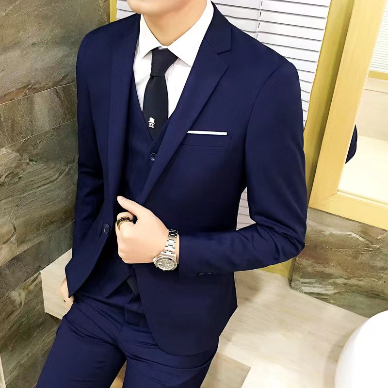 Men Blazer Pants Set 2 piece Suit Tuxedo Formal Business Wedding ...