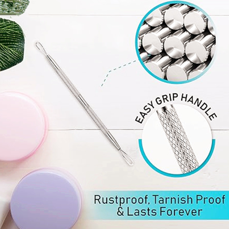 Acne Extractor Acne Tool Blackhead Remover 2 In 1 Tool (Silver ...